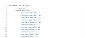Find deprecated Lambda runtimes in your environment