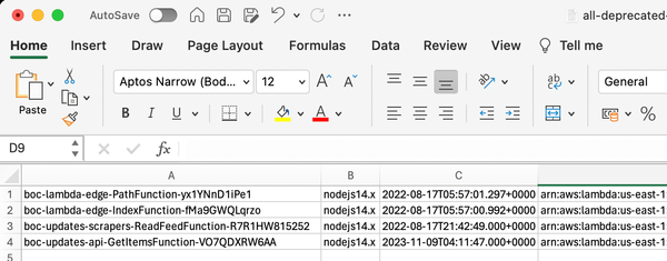 Find deprecated Lambda runtimes in your environment
